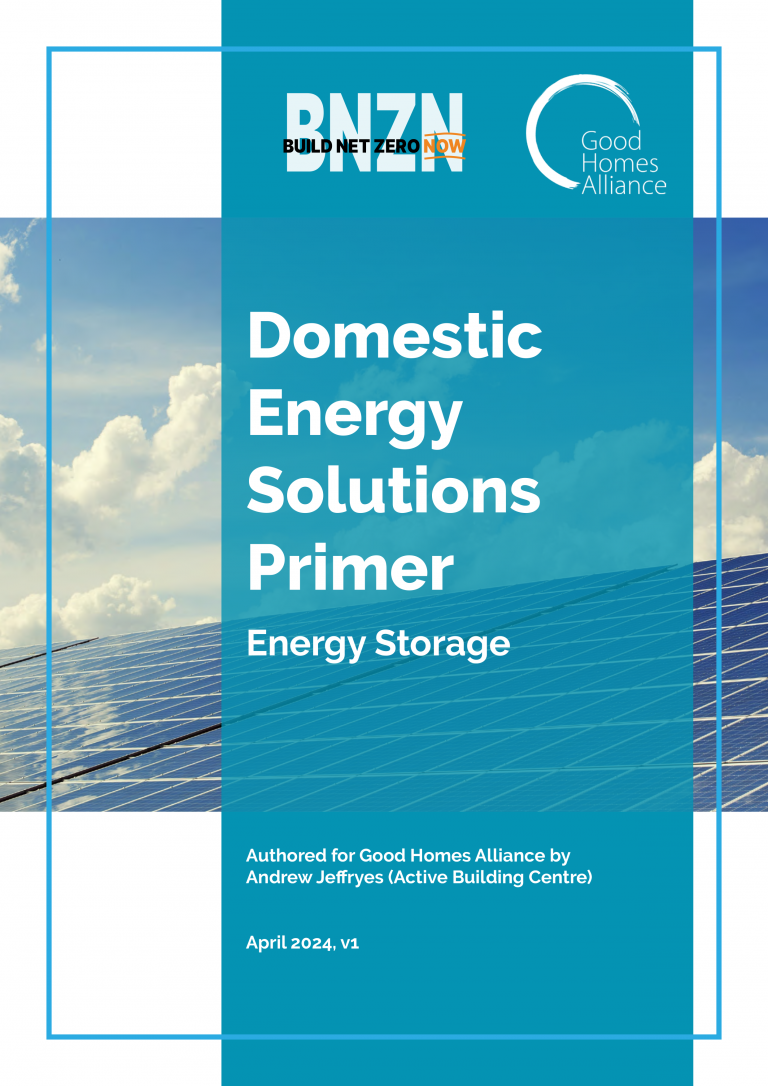 Domestic Energy Solutions Primer – Energy storage – GHA Knowledge Base